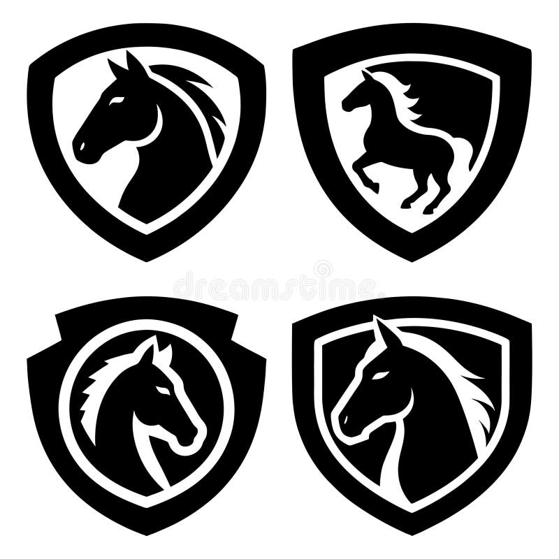 Four Horse Logos in Shields, Ready for Branding or Design Projects ...