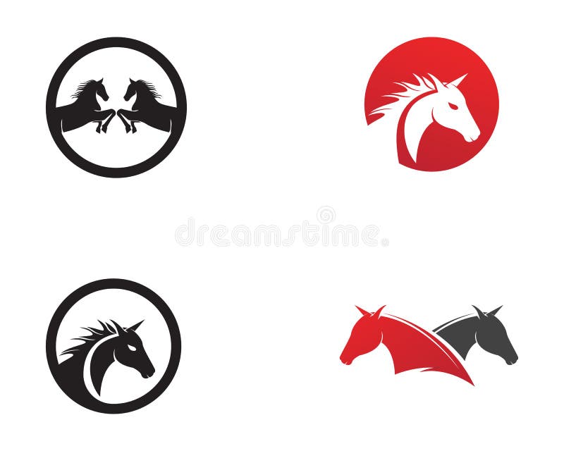 Horse Head Black Logo Template Vector Stock Vector - Illustration of ...