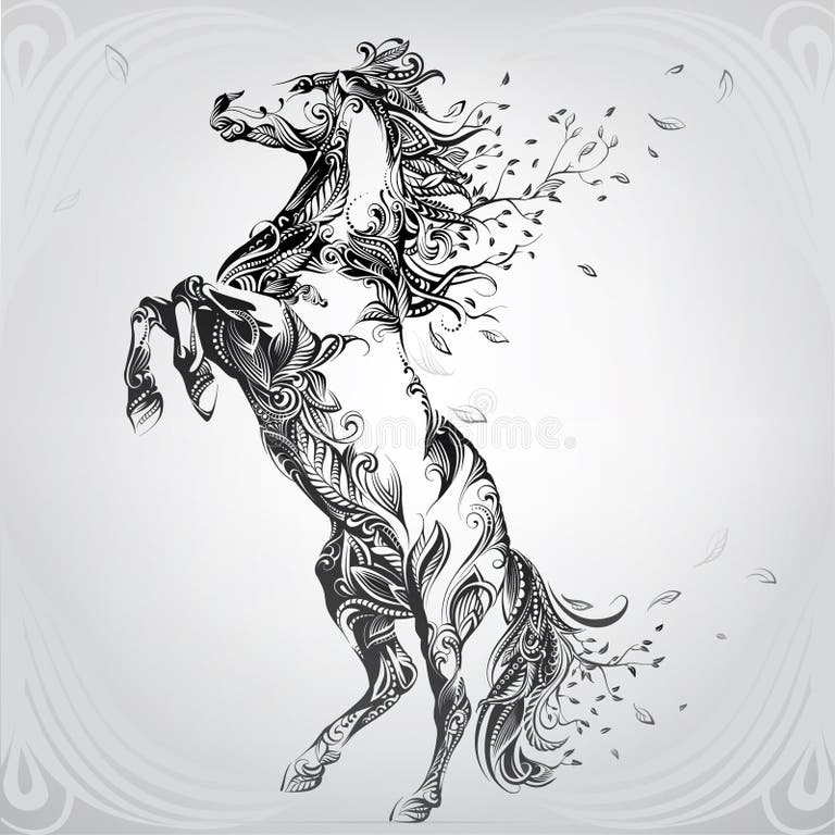 Wild Mane Horse Outline Stock Illustrations – 5,776 Wild Mane Horse ...