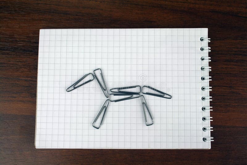 Horse from paper clips stock image. Image of notepad - 70753553