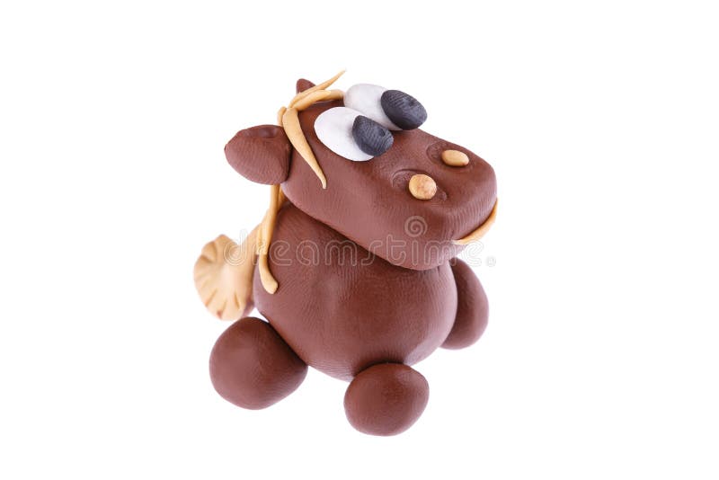 Cute Plasticine Farm Animals Collection - Pig, Horse, Sheep. Stock ...