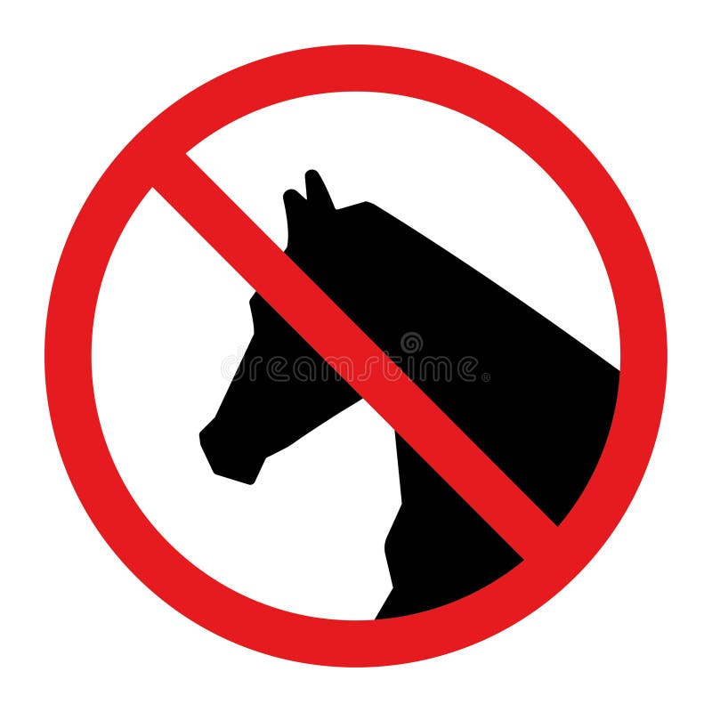 Horse Prohibition Sign Vector Illustration. Stock Illustration ...