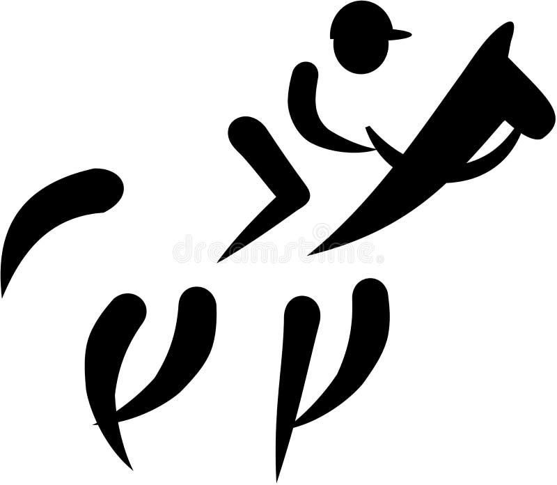 Horse race pictogram stock vector. Illustration of symbol - 106160455