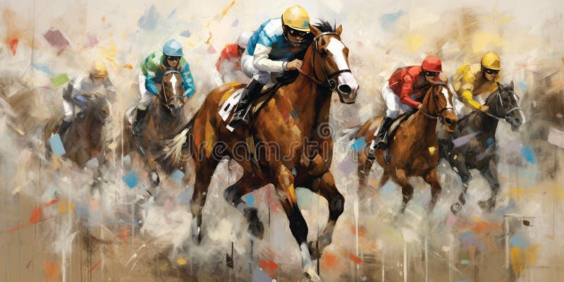Horse race stock illustration. Illustration of sport - 282960657