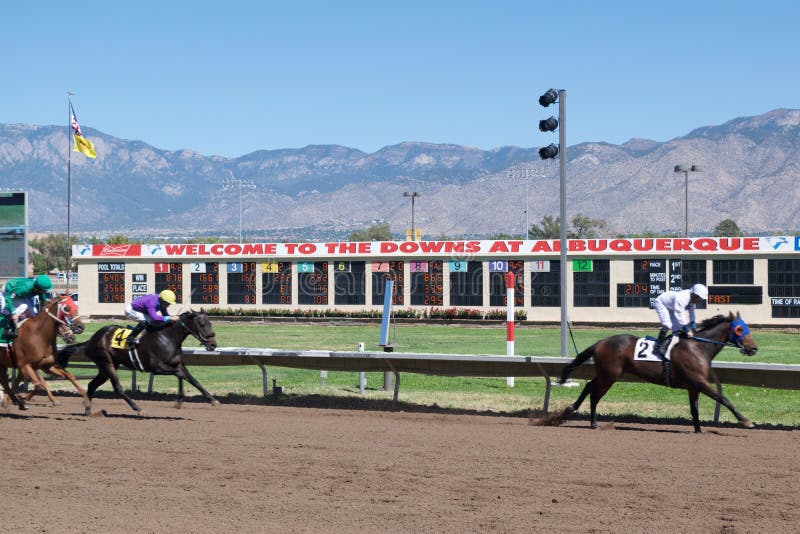 Horse Racing at Albuquerque Downs Editorial Stock Image - Image of duke ...