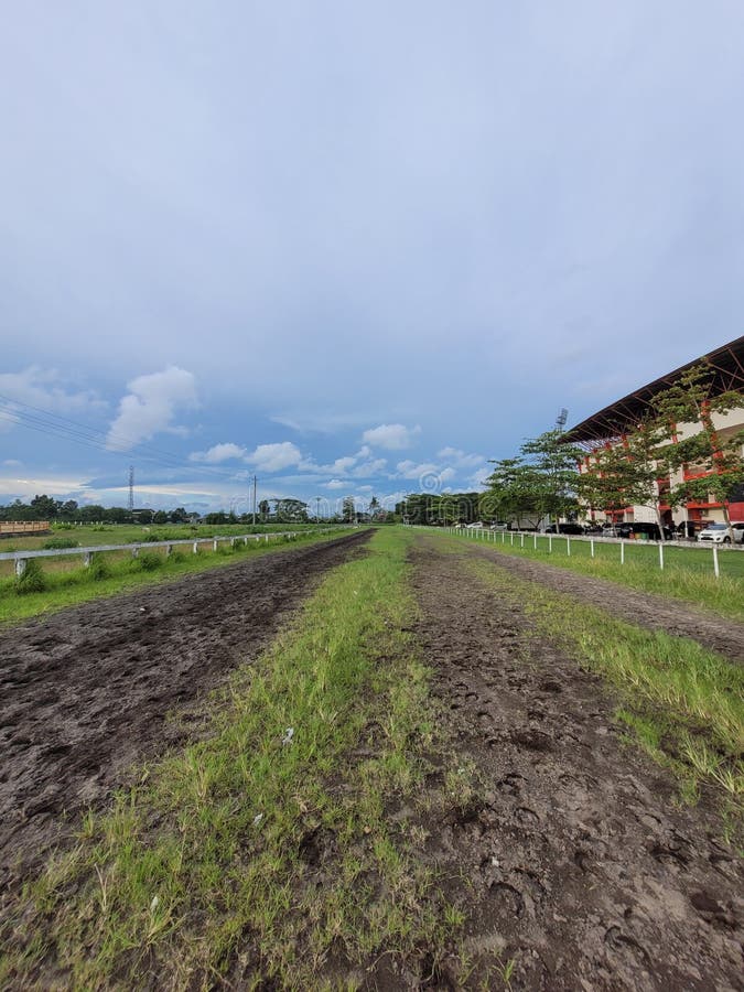 Horse Racing Field with Grass and Mud Stock Image - Image of river ...