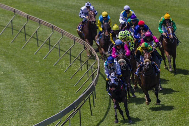 Horse Racing Jockeys Corner Editorial Photography - Image of track ...