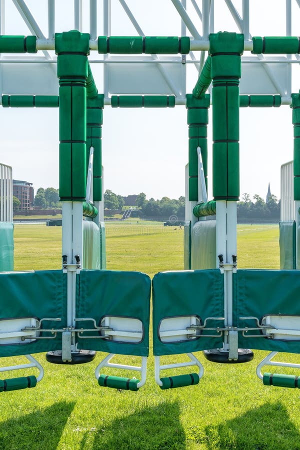 Horse Racing Starting Gates Stock Image - Image of equipment, blue ...