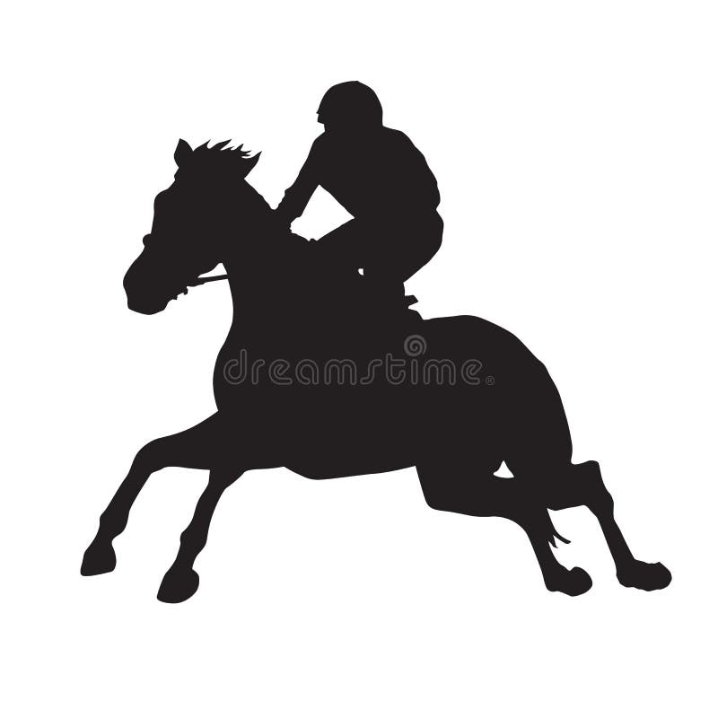 Vector Silhouette Of Horse Racing. Stock Vector - Illustration of ...