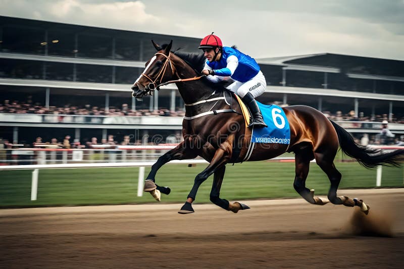 Horse Rider in a Race - Generative AI Stock Illustration - Illustration ...
