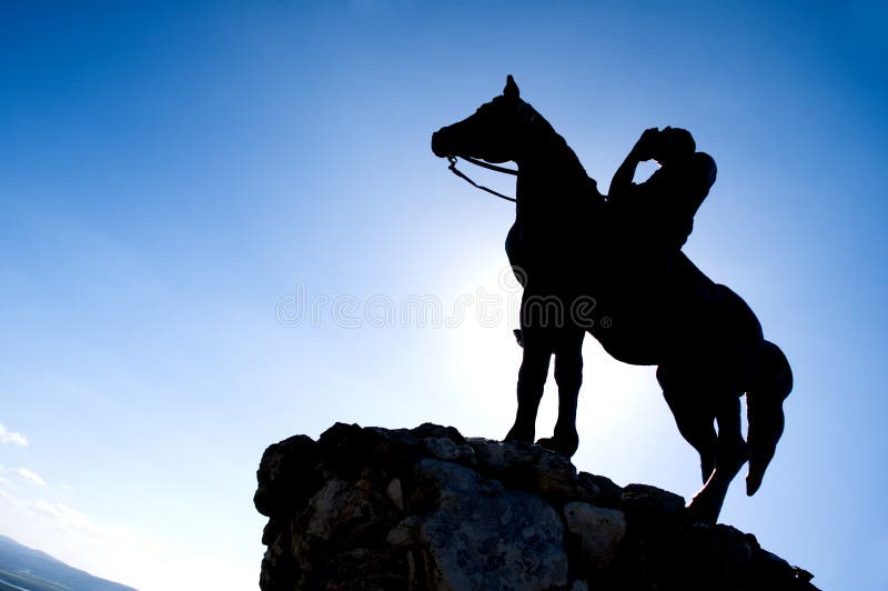 Horse rider silhouette stock photo. Image of alert, watching - 599354