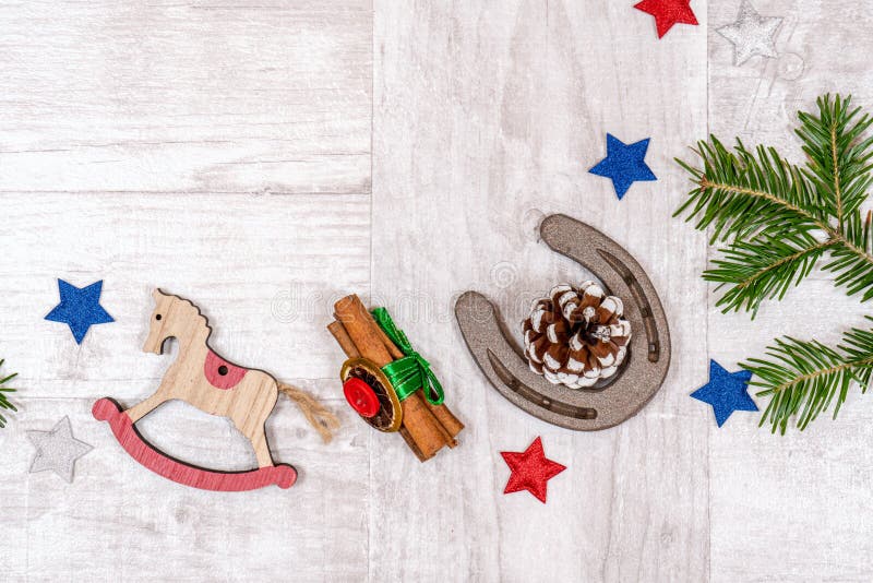 Horse Riding Christmas Themed Decorations with Placeholder for Text ...