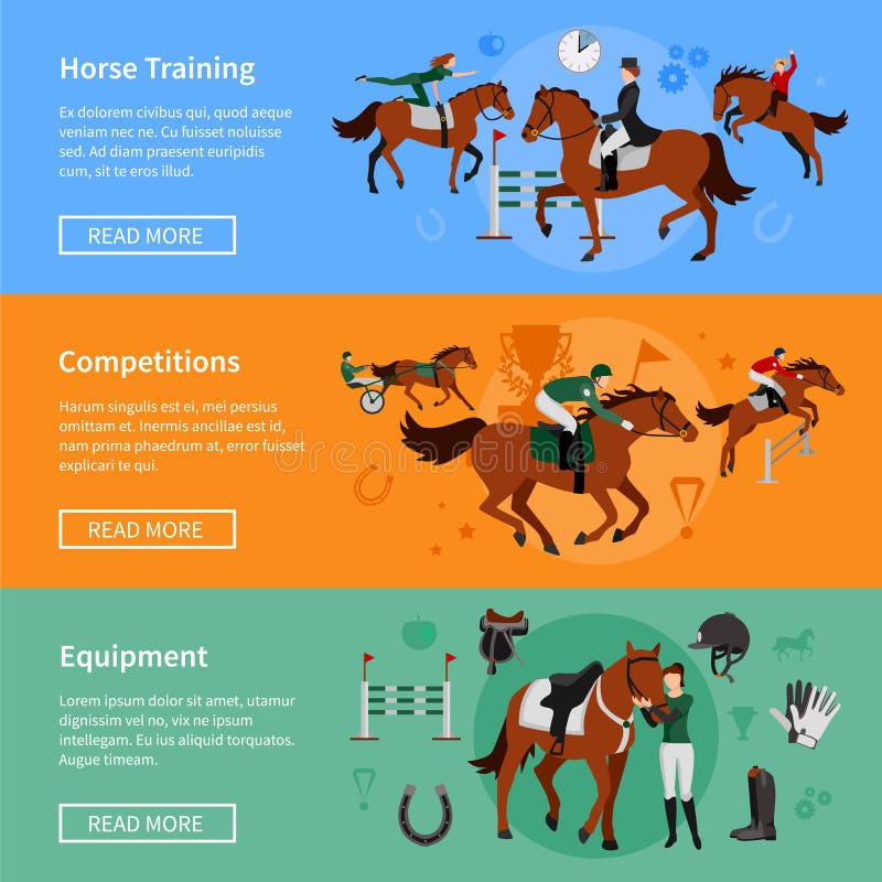 Horse Rising Sport Banners stock vector. Illustration of horse - 77876216