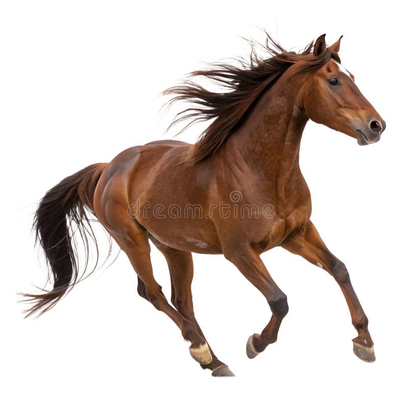 Horse Running Isolated on Transparent Background Side View Stock ...
