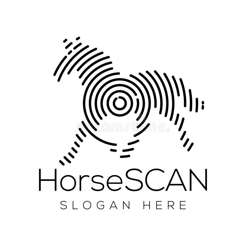 Horse Scan Technology Logo Vector Element. Animal Technology Logo Template Stock Vector ...