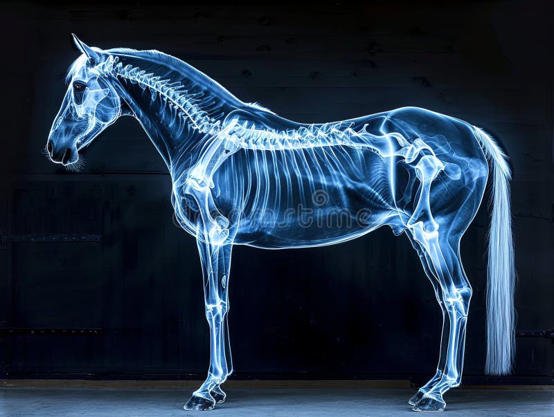 Horse Skeleton X-ray Illustration Stock Illustration - Illustration of ...