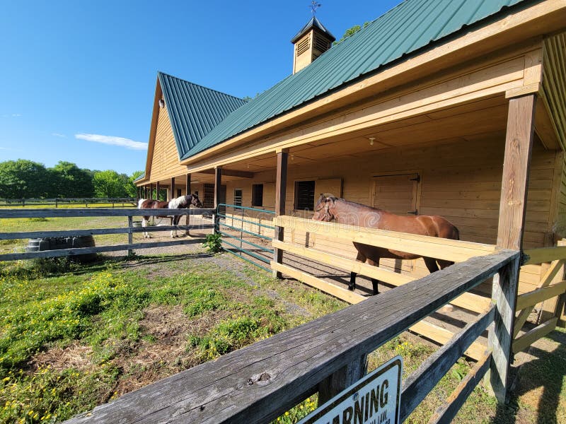 Horse Stable in the Country Stock Photo - Image of train, estate: 218670840