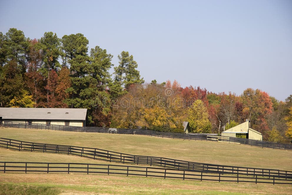 Horse Stables in Autumn stock image. Image of autumn, outdoors - 4520571