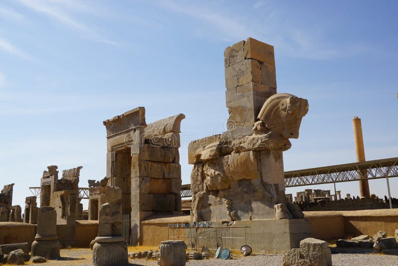Horse Statue of Persepolis, Iran. Stock Photo - Image of archeology ...