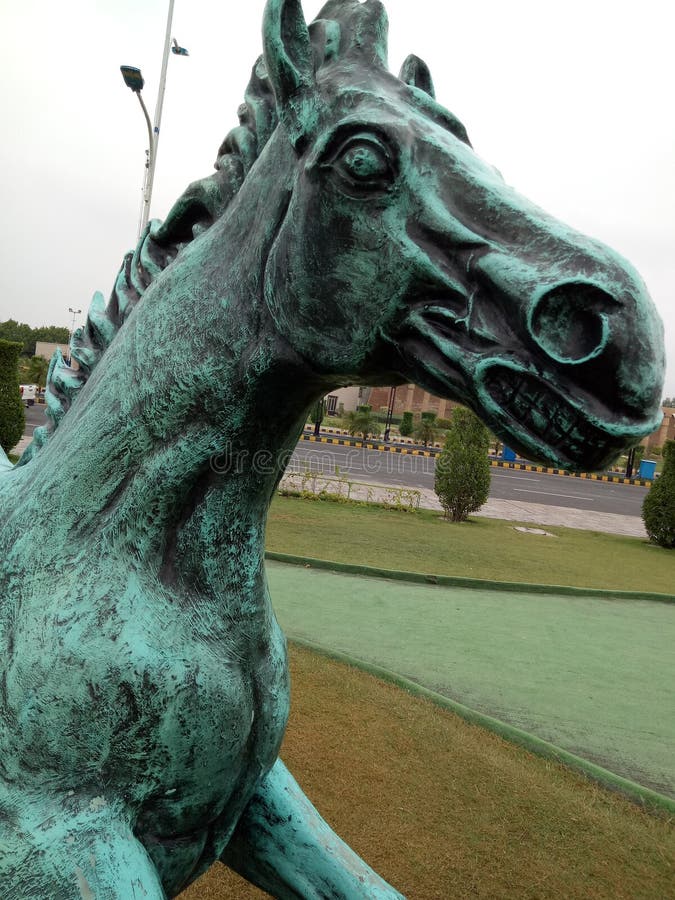 Horse, Statue, Sculpture, Green Stock Photo - Image of monument, grass ...