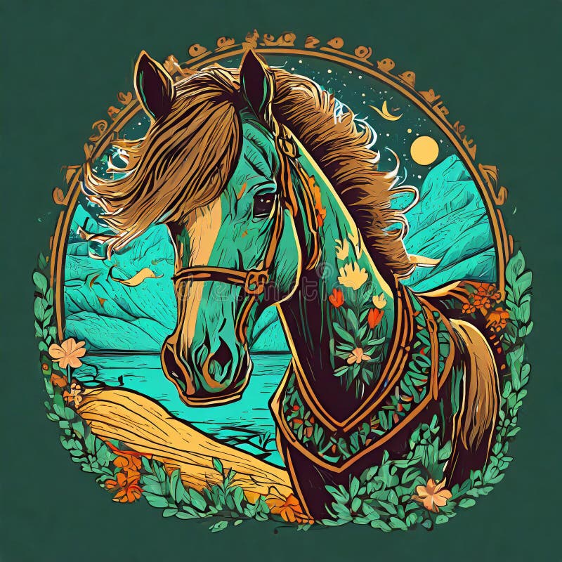 Horse T Shirt Graphic Design Vector Illustration Stock Illustration ...