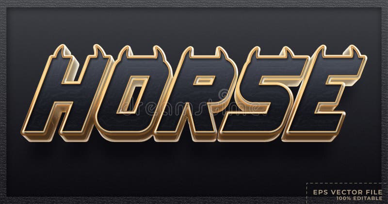 Horse text effect stock vector. Illustration of typeface - 397513038