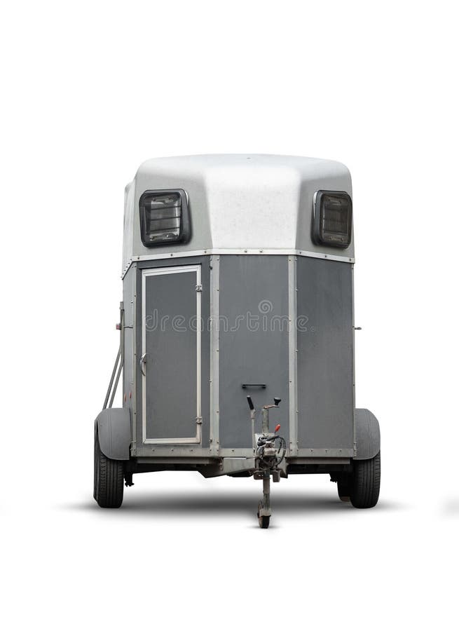 Horse Trailer Front View Isolated Stock Image - Image of white ...