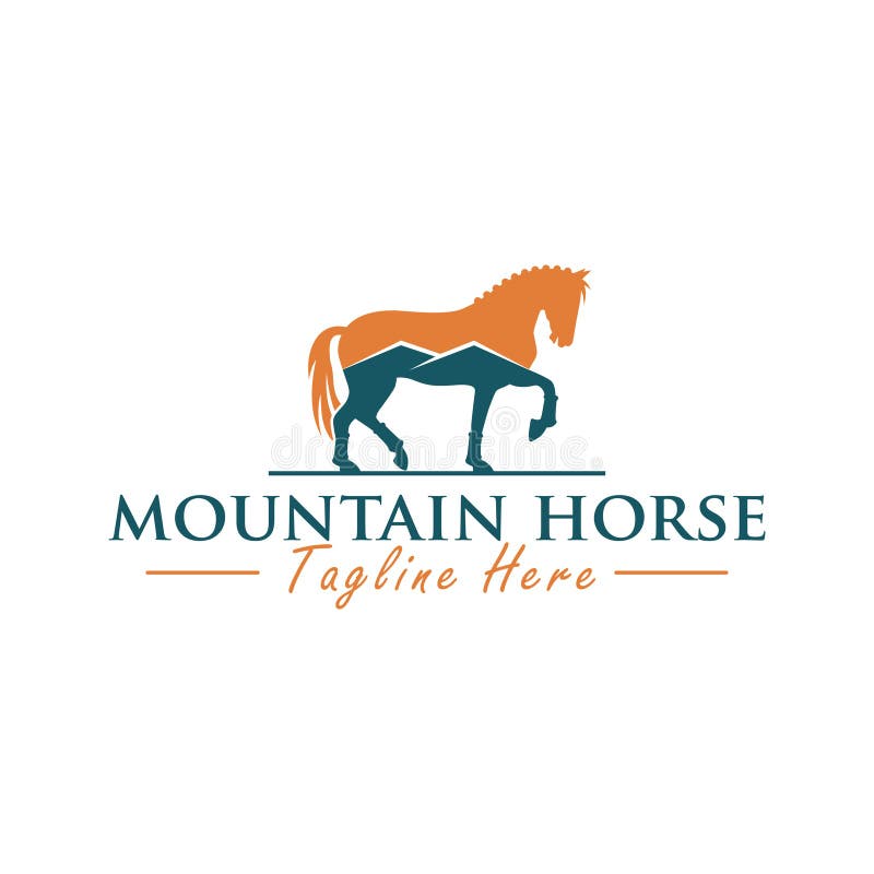 Horse Training Logo in the Mountains Stock Illustration - Illustration ...