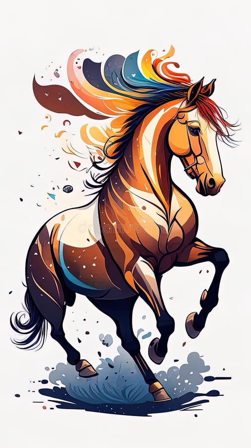 Horse Vector Illustration on White Background. Colorful Horse Vector ...