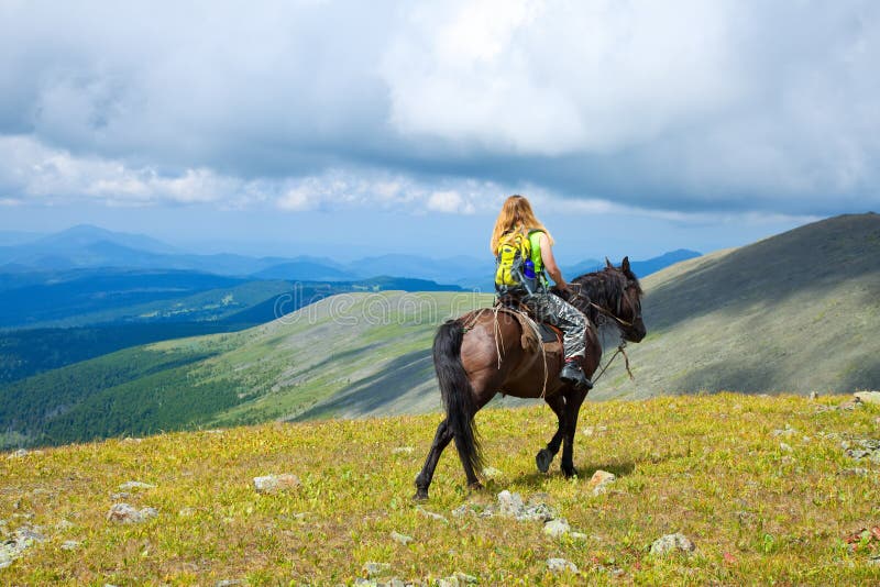 Horseback riding stock image. Image of landscape, happy - 21407305