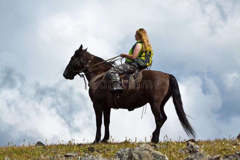Horseback riding stock image. Image of landscape, happy - 21407305