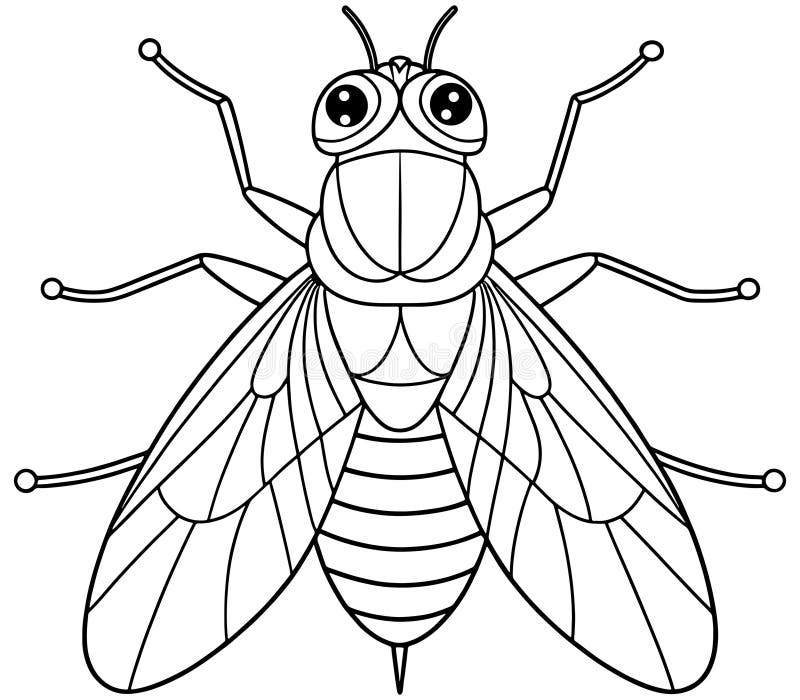 Horsefly Cartoon Bug Line Art for Coloring and Fun Activities Stock ...