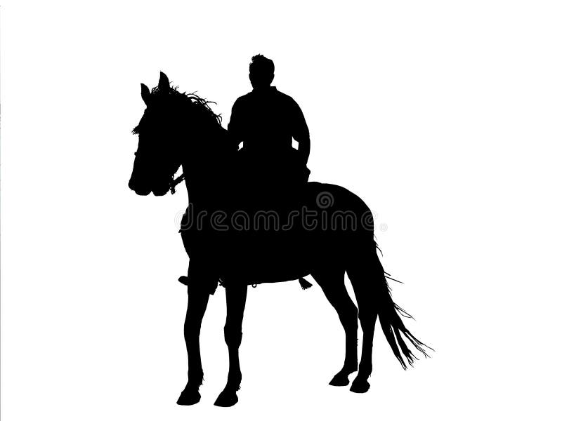 Horseman Silhouette stock illustration. Illustration of horse - 1410647