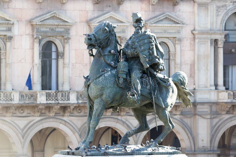 Horseman statue in Milan stock photo. Image of piazza - 70138752
