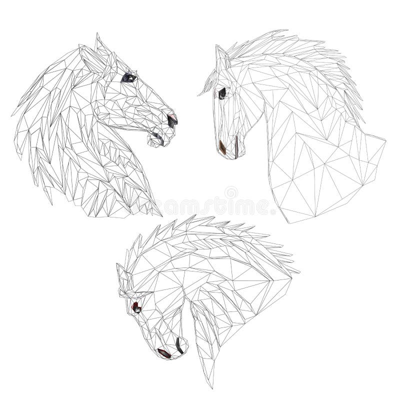 Geometric Low Poly Horse Heads Stock Illustrations – 14 Geometric Low ...