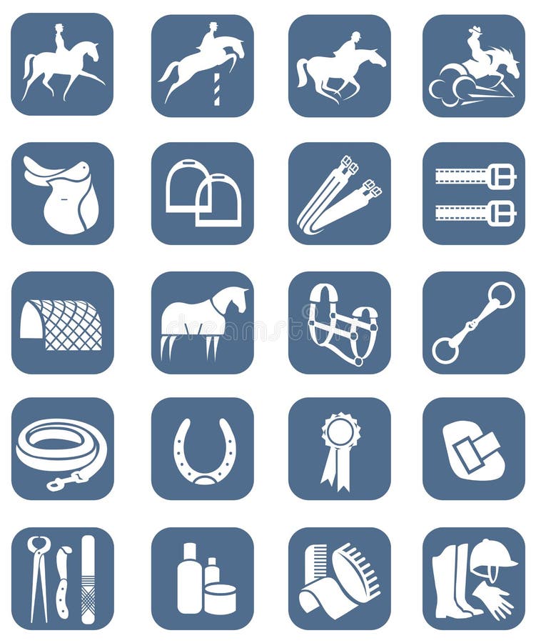 Horses icon set stock vector. Illustration of icon, vector - 58890174