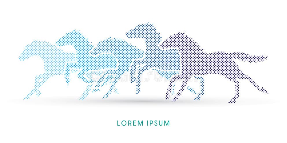 5 Horses running graphic stock vector. Illustration of gallop - 87710246