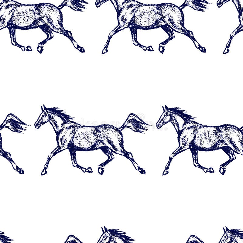 Horses seamless pattern stock vector. Illustration of racehorse - 99290667