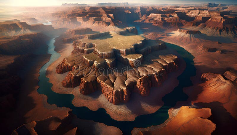 Horseshoe Bend, Arizona, USA. 3d Render Stock Illustration ...