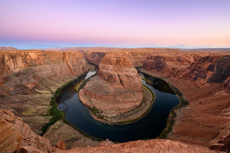 Horseshoe Bend on Colorado River Stock Image - Image of bend, canyon ...