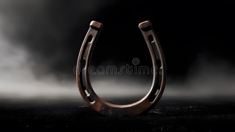 Horseshoe on a Black Background Stock Photo - Image of stack, jump ...