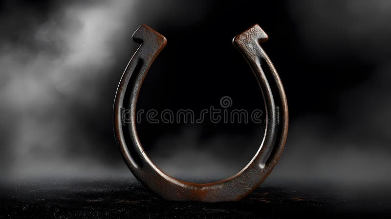 Horseshoe on a Black Background Stock Photo - Image of sand, bridle ...