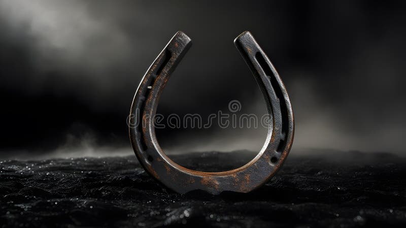 Horseshoe on a Black Background Stock Image - Image of favorite, horse ...