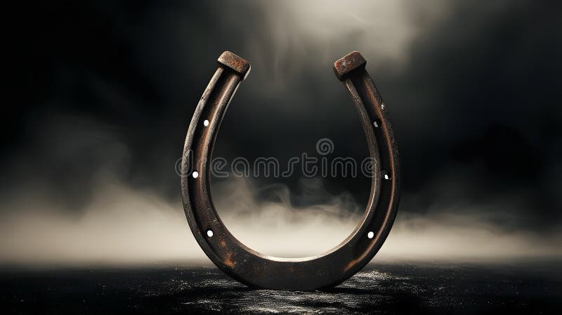 Horseshoe on a Black Background Stock Image - Image of clipping, green ...