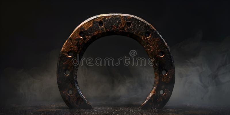 Horseshoe on a Black Background Stock Image - Image of finish, object ...