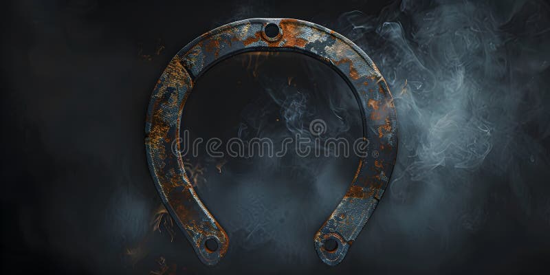 Horseshoe on a Black Background Stock Photo - Image of bridle ...