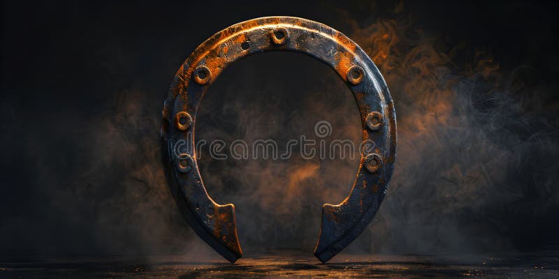 Horseshoe on a Black Background Stock Image - Image of stack, gallop ...