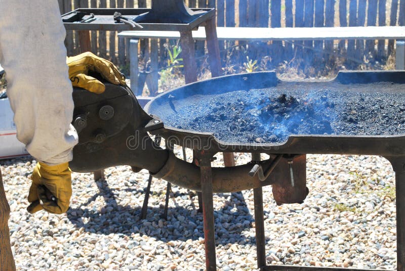 Horseshoe forging. stock photo. Image of tools, horseshoe - 80235938