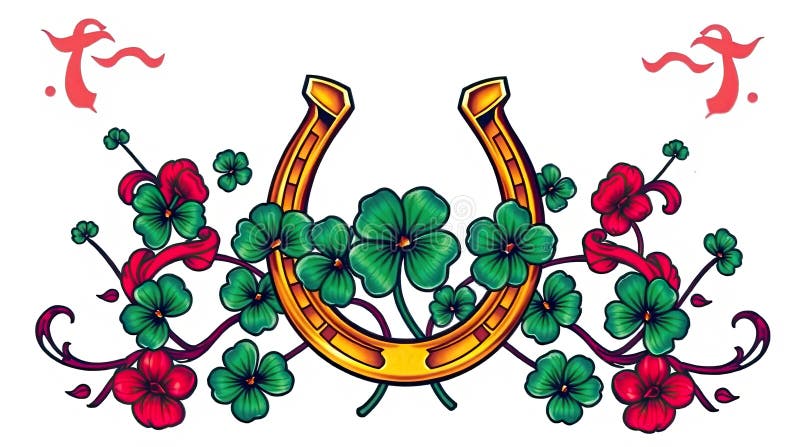 A Horseshoe. Good Luck Symbol. St Stock Photo - Image of green, fortune ...