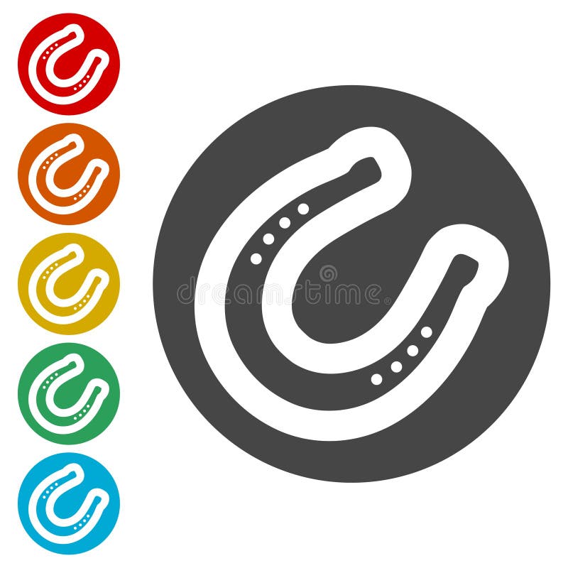 Horseshoe icon stock vector. Illustration of good, button - 182559603